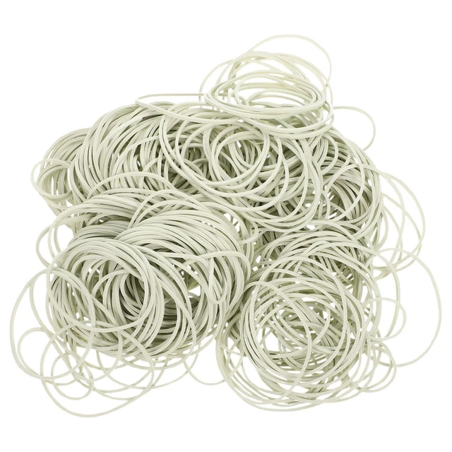 1 PACK WHITE Rubber Bands: Office Document Organizer - 500g Elastic ...