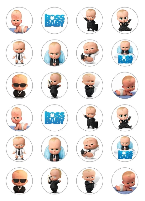 24 BOSS BABY Edible Wafer Paper Cupcake Toppers PRE-CUT EUR 11,58 ...