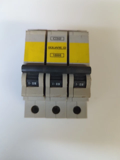 SQUARE D QOE MCB 32 Amp Triple Pole 3 Phase Breaker Type C 32A QO332EC10 10000 £29.00 - PicClick UK