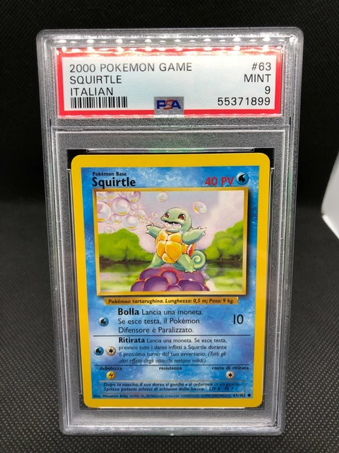 POKEMON CARD ITALIAN 2000 Base Set Squirtle 63/102 PSA 9 MINT ...