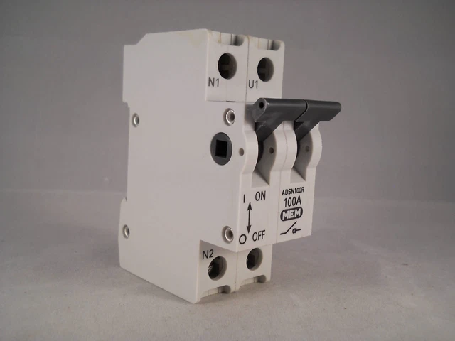 MEM 100 AMP Main Switch Disconnector 100A Double Pole Isolator Memera ...