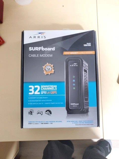 ARRIS SURFBOARD SB6190 DOCSIS 3.0 Cable Modem for Cox, Spectrum ...