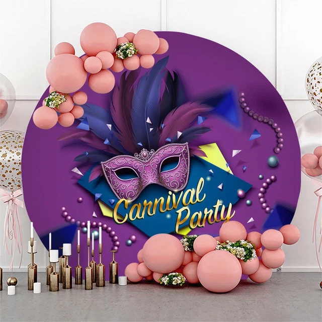 CIRCLE PURPLE FEATHER Mask Carnival Party Backdrop $37.90 - PicClick AU