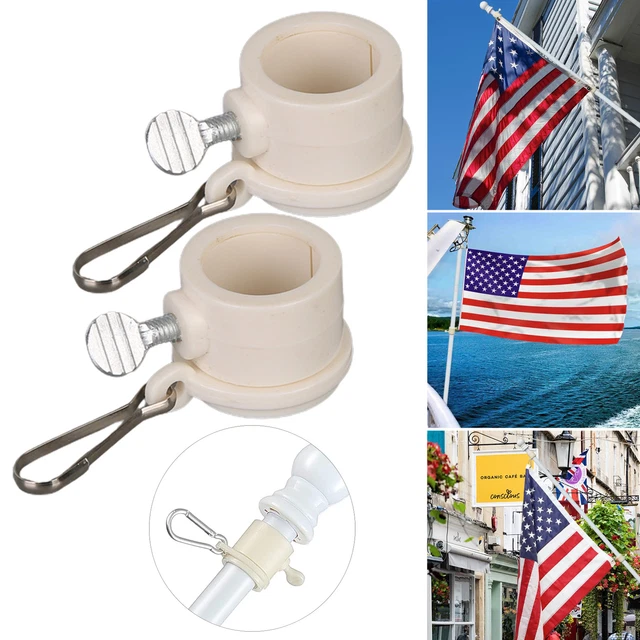 ADJUSTABLE FLAGPOLE BUCKLE Weather-resistant Heavy Duty Rotating Clips ...