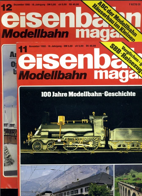 MAGAZINE FERROVIAIRE MODÉLISME ferroviaire --1980 - édition 11+ 12 -- 2 pièces -- chemins de fer ...