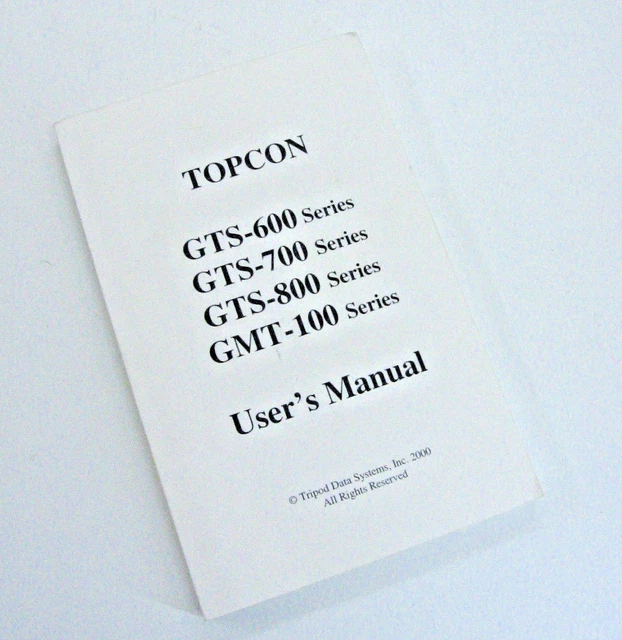 Topcon Total Station User Manual Pdf FOR SALE! - PicClick UK