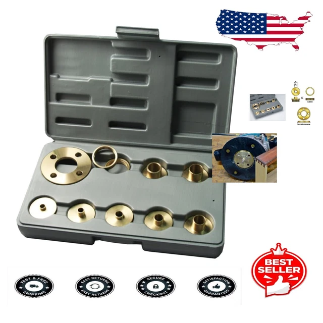 SOLID BRASS ROUTER Template Guide Kit - 10 PC with Adaptor for ...