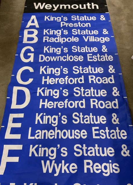 VINTAGE BUS DESTINATION Blind Southern National Waymouth Bridport Lrge ...