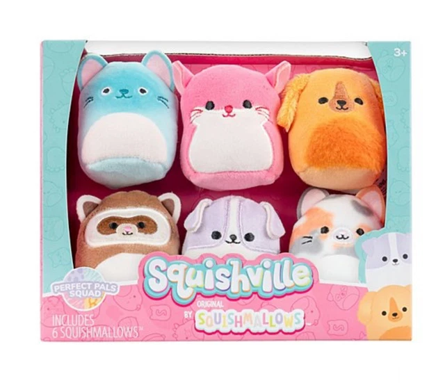 SQUISHVILLE BY SQUISHMALLOWS Perfect Pals Squad 6 Pack 2 Inch Mini ...