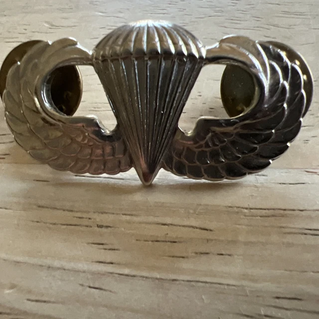 PARACHUTE WINGS MILITARY Pilot Army Air Force Double Pin back S21 GI £ ...
