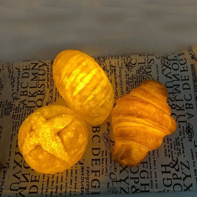 FOR HOME OFFICE Bread Light Croissant Bread Lamp Night Light LED Bread ...