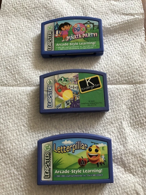 LEAP FROG LEAPSTER Letterpillar, Piñata Party & K Kindergarten Games ...