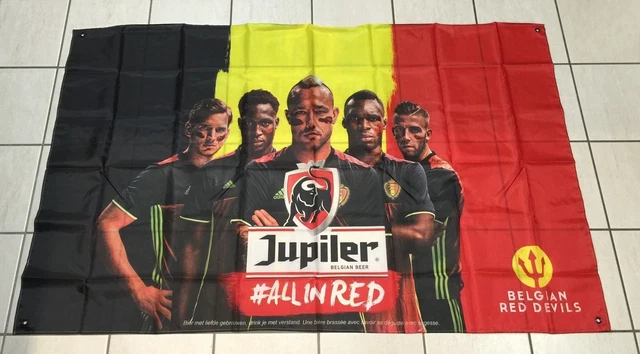 DRAPEAU FLAG BIERE Beer Bier Jupiler Football Coupe Du Monde Equipe Red ...