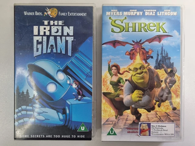 THE IRON GIANT & Shrek. 2 x Kids VHS Films £5.99 - PicClick UK
