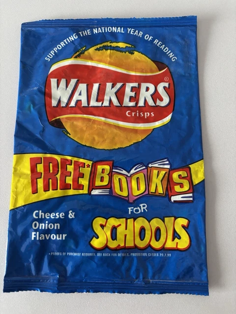 1990S WALKERS EMPTY Crisp Packet. Free Books For Schools. Rare ...