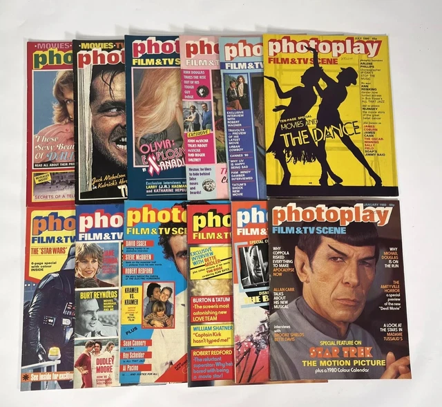VINTAGE PHOTOPLAY PHOTO Play Magazine Film Monthly 1980 Full Year X12 ...
