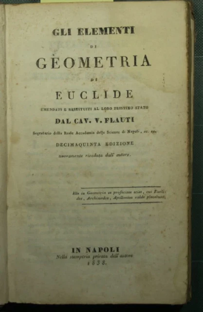 GLI ELEMENTI DI geometria di Euclide EUR 190,00 - PicClick IT