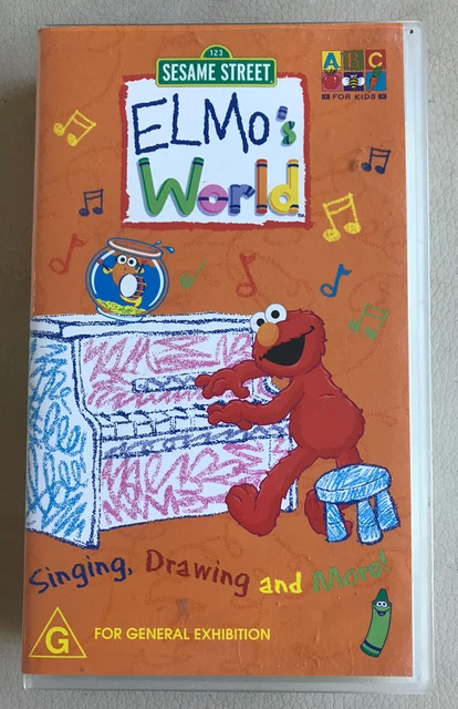 ELMO'S WORLD SINGING, Drawing and More1 VHS PAL Videotape 2003 Sesame ...