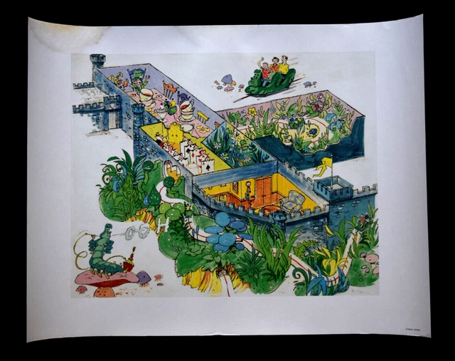 DISNEYLAND SAM MCKIM Alice in Wonderland Ride Concept Art Print Map ...