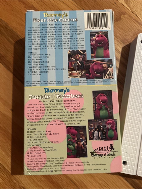 BARNEYS EXERCISE CIRCUS/PARADE of Numbers (VHS, 1996, 2-Tape Set) $21. ...
