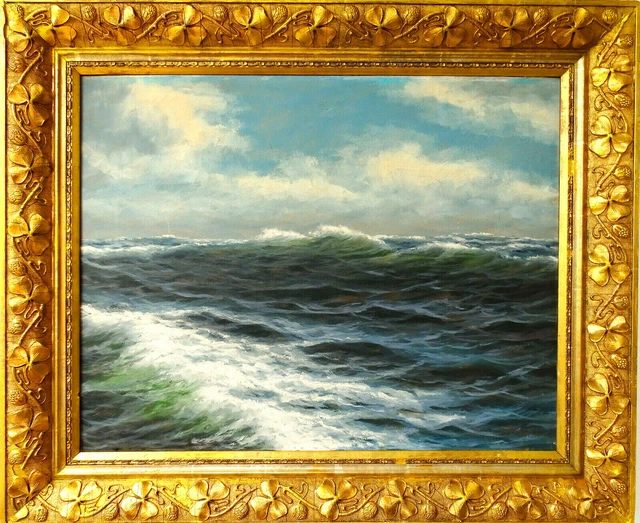 WILLY PAULSEN DEUTSCHER Marinemaler Seestück Wellengang Antike Gemälde ...