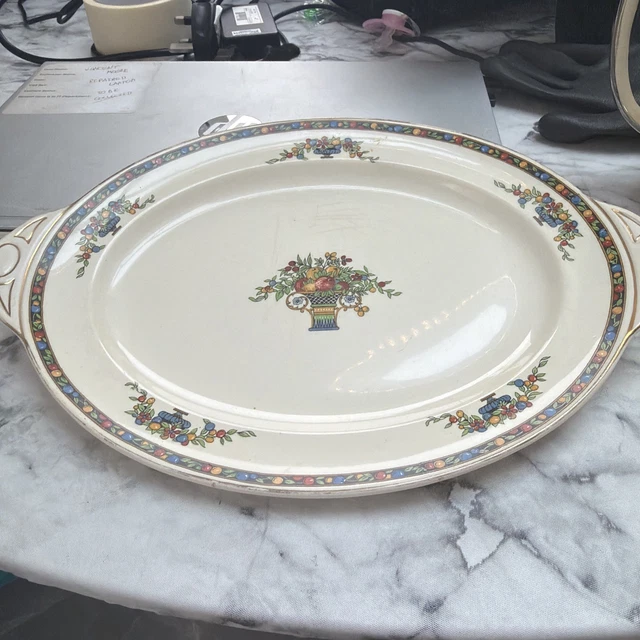ATTRACTIVE VINTAGE LARGE Oval Johnson Bros Pareek Fruit Patterned China ...