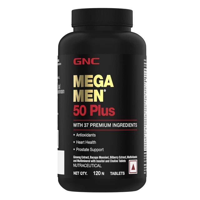 GNC MEGA MEN 50 Plus Multivitamin | 120 Tablets | 37 Premium ...