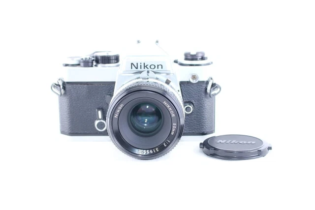 NIKON FE NEW NIKKOR 50mm f2 exposure meter/shutter full speed OK#Q792 ...