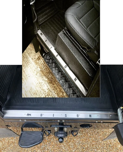 STAINLESS BISON FRONT & Rear carpet retainer To Fit Land Rover Defender ...