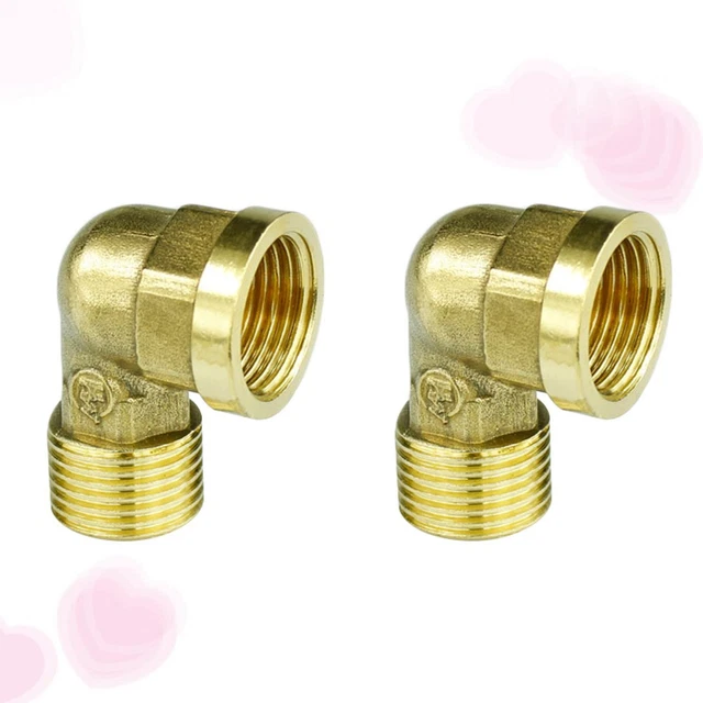 2 PCS/SET ELBOW Connector Copper Fitting Angled Hose Brass Fittings ...