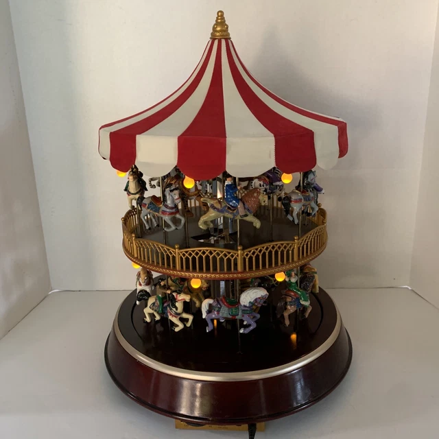 MR. CHRISTMAS DOUBLE Decker Carousel Lighted Animated & Musical Merry ...