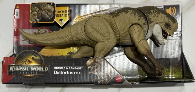 MATTEL JURASSIC WORLD Rebirth Distortus Rex Rumble N Rampage, USPS ...