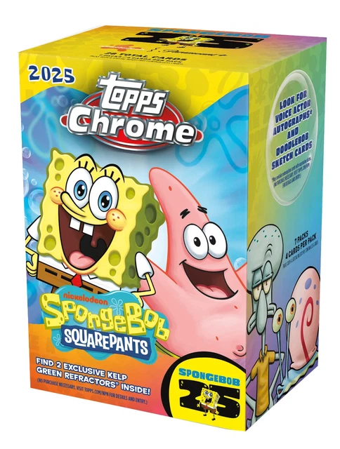 2025 TOPPS CHROME SpongeBob 25th Anniversary Value Box - Presale £84.16 ...