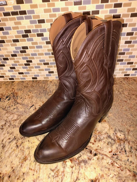 EUC CUERO BROWN Calfskin Leather Roper/Cowboy Boots - US Size 13 D ...