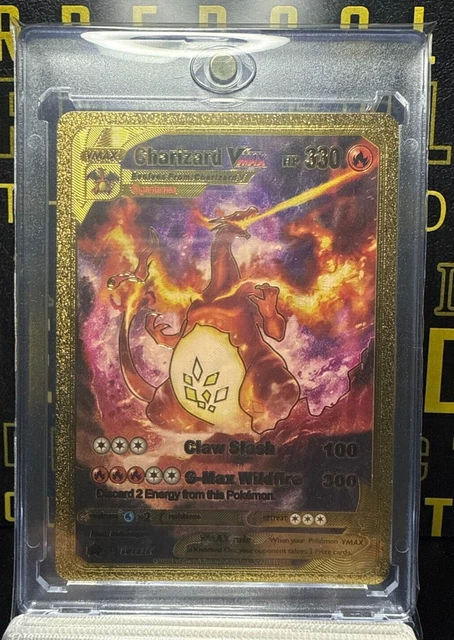 CUSTOM POKEMON GOLD Foil Card Charizard VMAX Fan Art Card £0.77 - PicClick UK