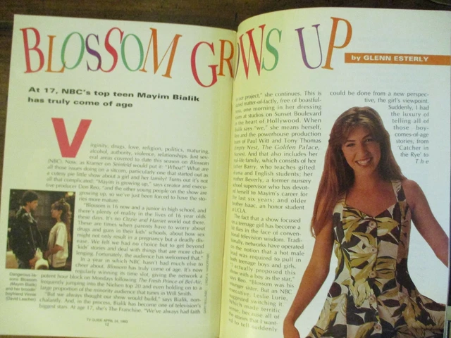 24. APRIL 1993 TV Guide (BLOSSOM/MAYIM BIALIK/STEVEN WEBER/FLÜGEL ...
