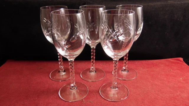 5 Arques Crystal White Wine Glasses Fleury Model Spike Size £2560 Picclick Uk