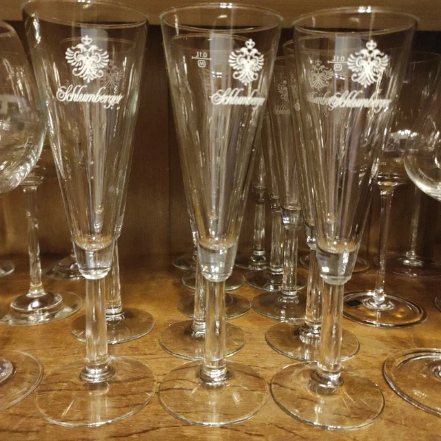 12 VINTAGE SCHLUMBERGER Sektgläser (Eichstrich bei 0,1L)... EUR 25,00 - PicClick DE