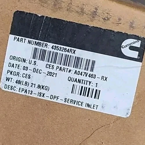 CUMMINS 4353264RX GENUINE Doc Module Inlet Catalyst Isx/Qsx Engine Dpf ...
