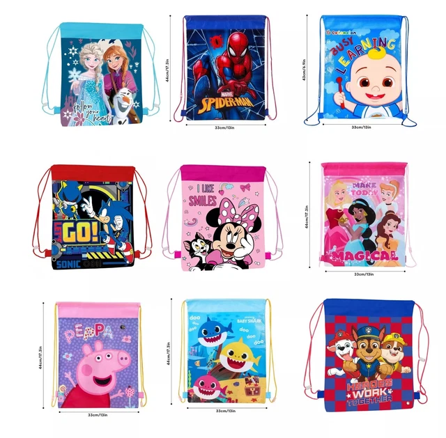 KIDS CHARACTER GYM Bag PE School Swim Sports Drawstring Boys Girls Bag ...