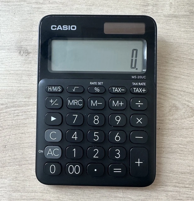 CASIO MS-20UC-BU CALCULATRICE de bureau Noir Ecran: 12 solaire, à pile(s) (l x EUR 16,90 ...
