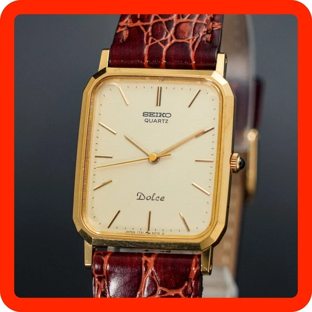 VINTAGE 1986 [N-MINT] New BAND SEIKO Dolce 7731-5240 Square Tank Shape Men Watch £139.40 ...