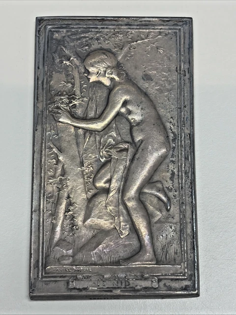 ANTIQUE SILVER FRENCH Art Nouveau Plaquette Le Nid Dupuis C1899 Medal ...
