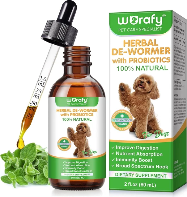 DOG WORMING DROPS, Dog Herbal Digestive Drops with Prebiotics & Enzymes ...