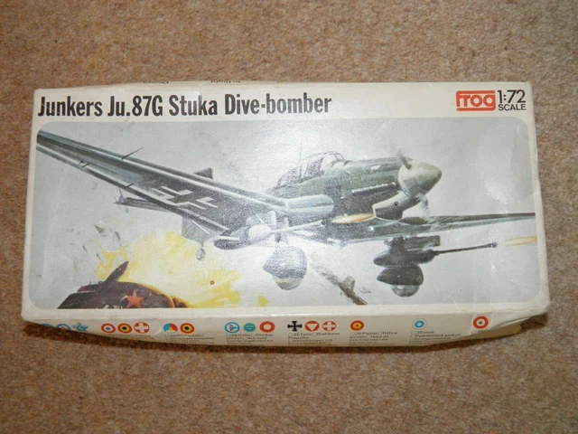 VINTAGE FROG JUNKERS Ju.87G Stuka Dive-Bomber 1/72 Scale Model Kit F195 ...