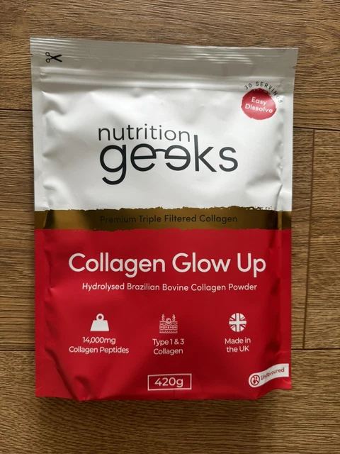 NUTRITION GEEKS COLLAGEN Glow Up - 420g of Pure Bovine Collagen ...