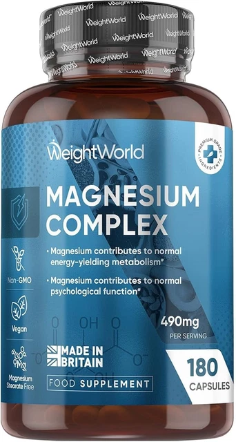 MAGNESIUM GLYCINATE 4-IN-1 Complex 400mg Elemental Magnesium 180 Vegan ...