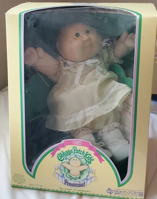 CABBAGE PATCH KIDS Preemie 1985 Doll Green Eyes 1 Dimple $69.24 ...