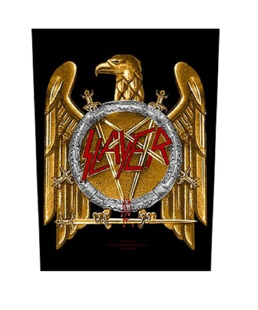 SLAYER BACK PATCH Golden Eagle Band Logo new Official Black 36cm x 29cm One Size £9.95 - PicClick UK