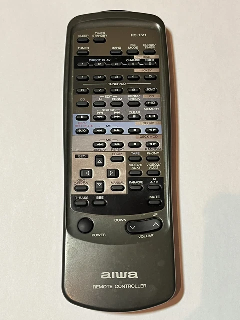 AIWA RC-T511 HIFI Remote Control Unit STACK HI FI OFFICIAL Genuine ...